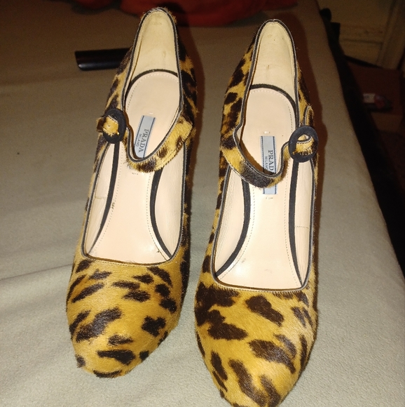 Prada | Shoes | Prade Leopard Print Heels Its Used | Poshmark